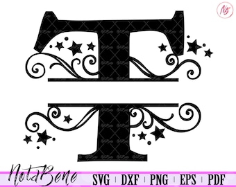 Letter T Monogram Svg - Etsy