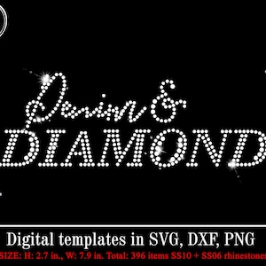 Denim and Diamond SVG, Rhinestone Template Svg, Bling Pattern Svg, Diva ...