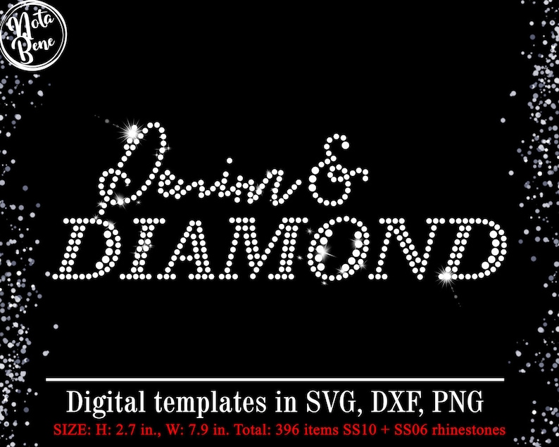 Denim and Diamond SVG Rhinestone Template Svg Bling Pattern - Etsy