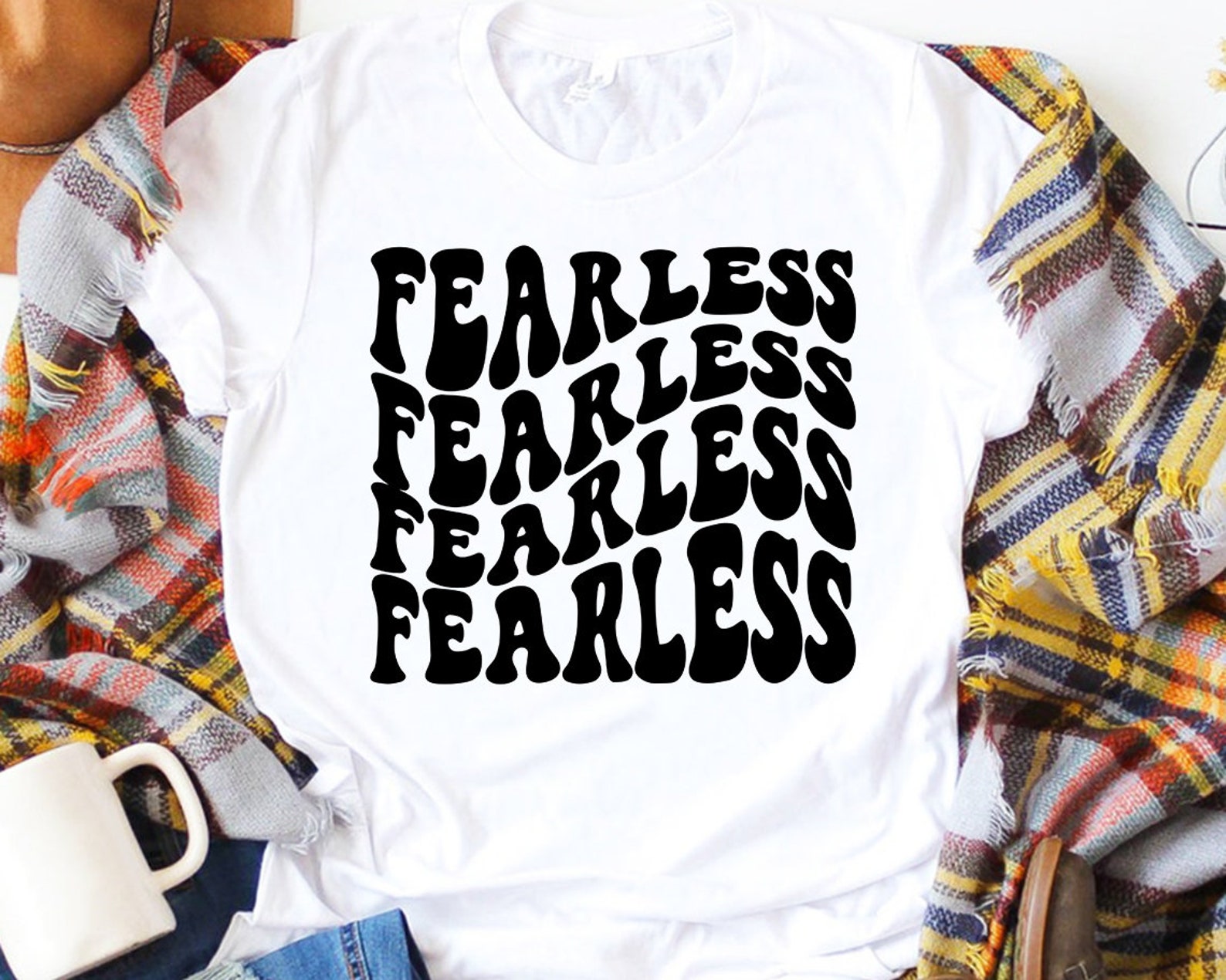 Fearless SVG Positive Svg Wavy Letters Svg Cheerleader Svg - Etsy