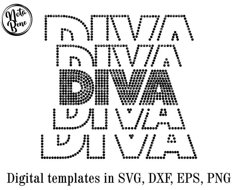 Diva Svg Tiled Rhinestone Template Svg Afro American Bling | Etsy