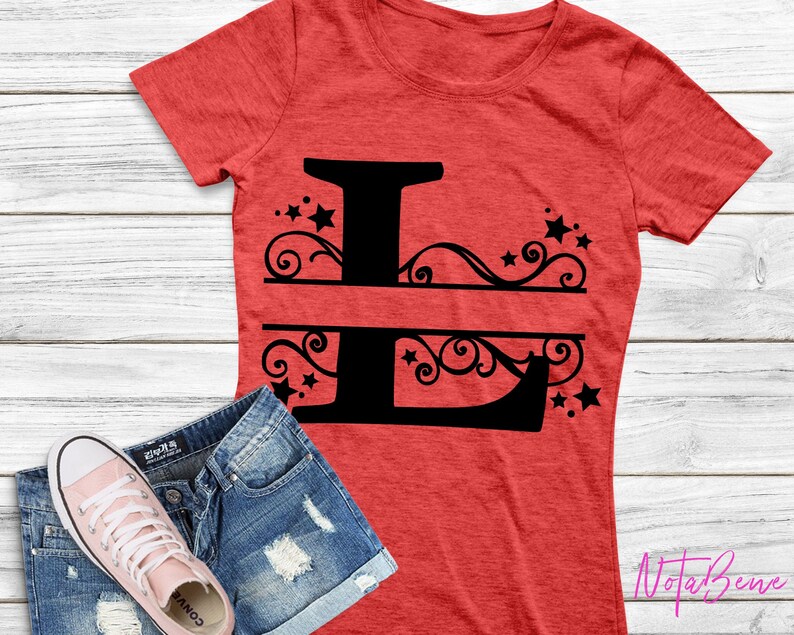 L Split Monogram SVG Split Letter L SVG Divided Initial L | Etsy