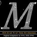 Letter M Rhinestone Template SVG, Diamond Bling Monogram, Cursive ...
