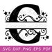 Split Monogram SVG Elegant Split Letter C SVG Swirls Stars Divided ...