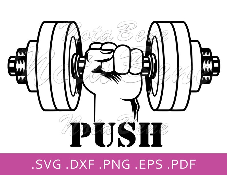 Dumbbell in Hand SVG Cut File Barbell Push Svg Cricut Gym | Etsy