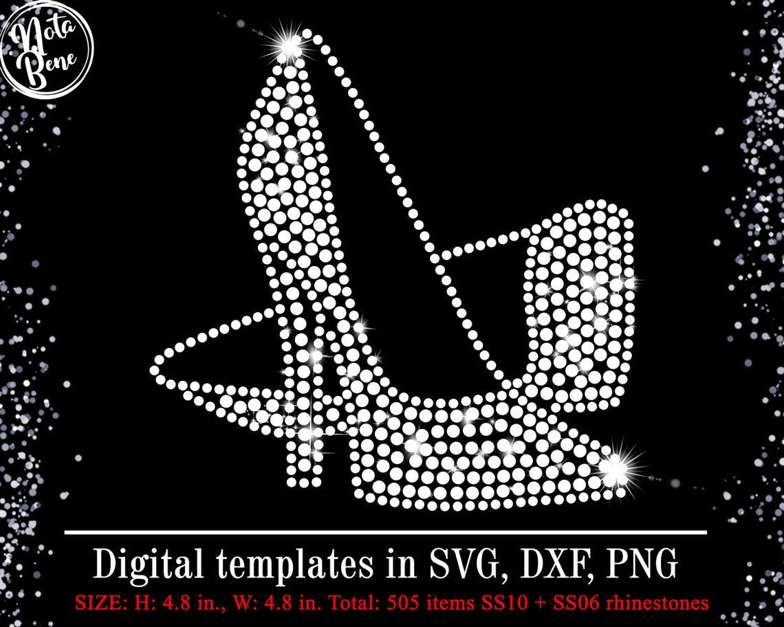 High Heels Shoes SVG, Rhinestone Template Svg, Stiletto Shirt Design ...