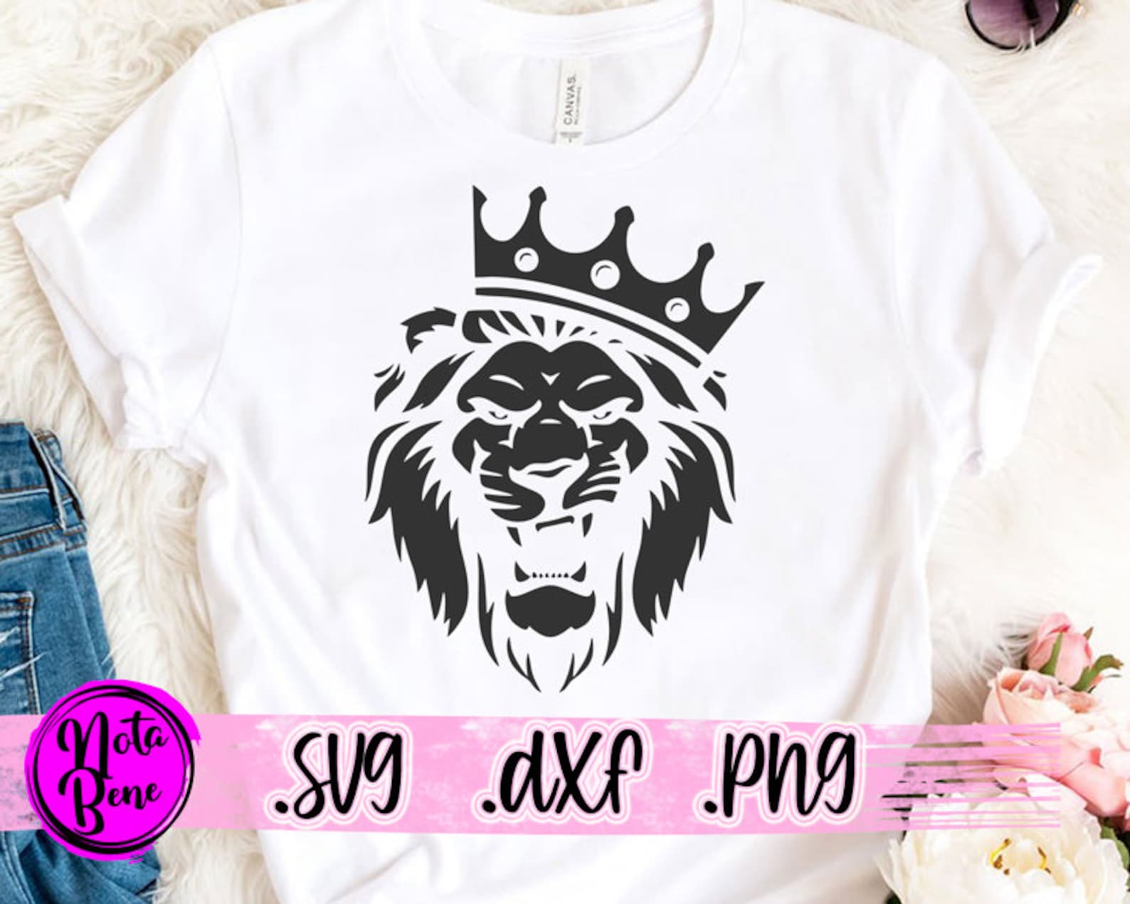 King Lion SVG PNG Royal Lion in Crown Svg Lion's Head - Etsy