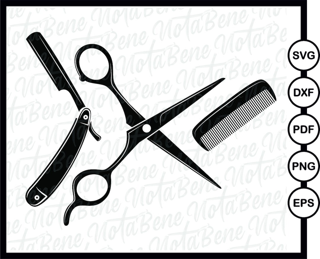 Barber Svg Beard Scissors Svg Comb Razor LOGO Svg Cut File Clipart ...