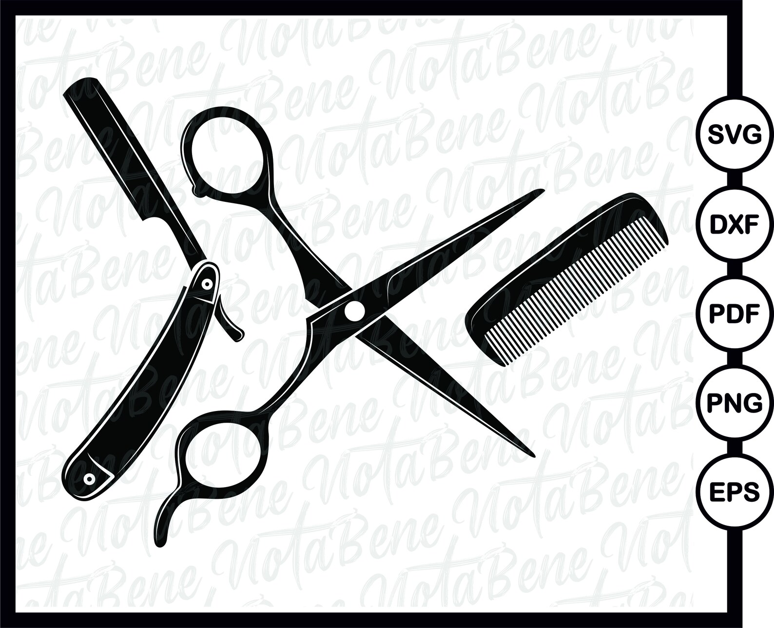 Barber Svg Beard Scissors Svg Comb Razor LOGO Svg Cut File - Etsy