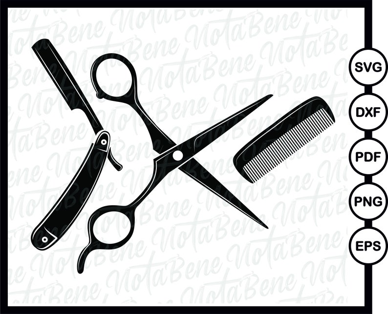 Barber Svg Beard Scissors Svg Comb Razor LOGO Svg Cut File - Etsy
