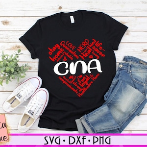 Certified Nursing Assistant CNA Heart Shape Svg Healthcare Hero Cut ...