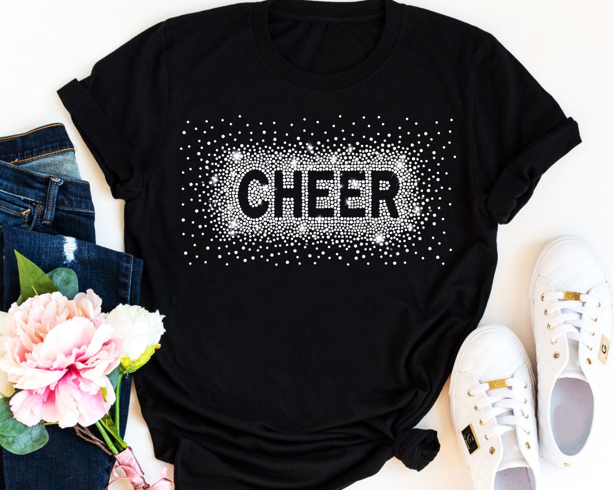 CHEER Rhinestone Template SVG Cheer Scatter Cheerleader - Etsy