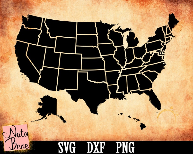USA Map SVG American States SVG Cut File Map Svg United States | Etsy