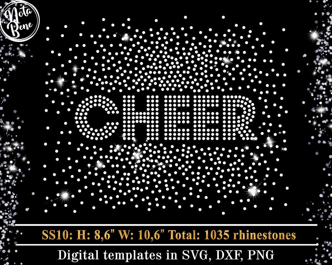 CHEER Scatter Rhinestone Template SVG, Cheerleader Scattered Spray ...