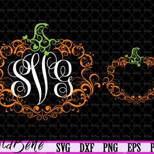 Halloween SVG, Monogram Pumpkin Svg, Decorative Swirly Pumpkin Filigree ...