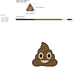 Poop Machine Embroidery, Poop Embroidery Design, Funny Embroidery, Cute ...