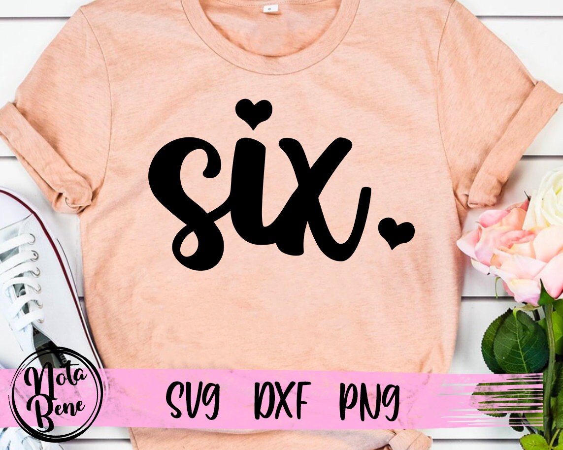 Six SVG 6th Cute Sixth Birthday SVG Baby girl birthday svg | Etsy