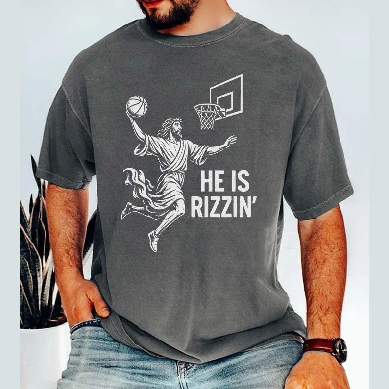 Dunking Jesus Basketball SVG PNG, He is Rizzin, Funny Christian Meme ...