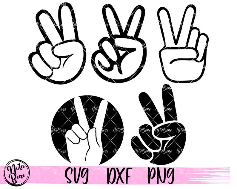 Hand Peace Signs Bundle 5 SVG Love Peace Symbol Svg Groovy - Etsy