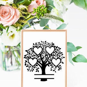 Tree Four Hearts SVG, Family Tree Monogram Svg, Family Svg, Tree Svg ...