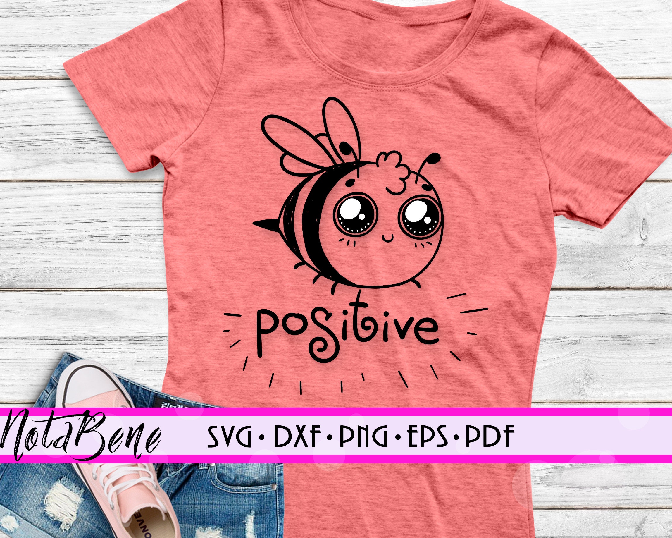 Bee Positive SVG Be Kind Svg Bumble Bee Svg Queen Bee Svg | Etsy