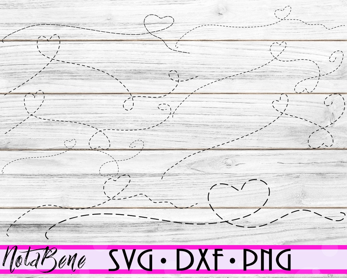 Dashed Heart Lines SVG Doodle Lines Svg Bundle Long Distance - Etsy
