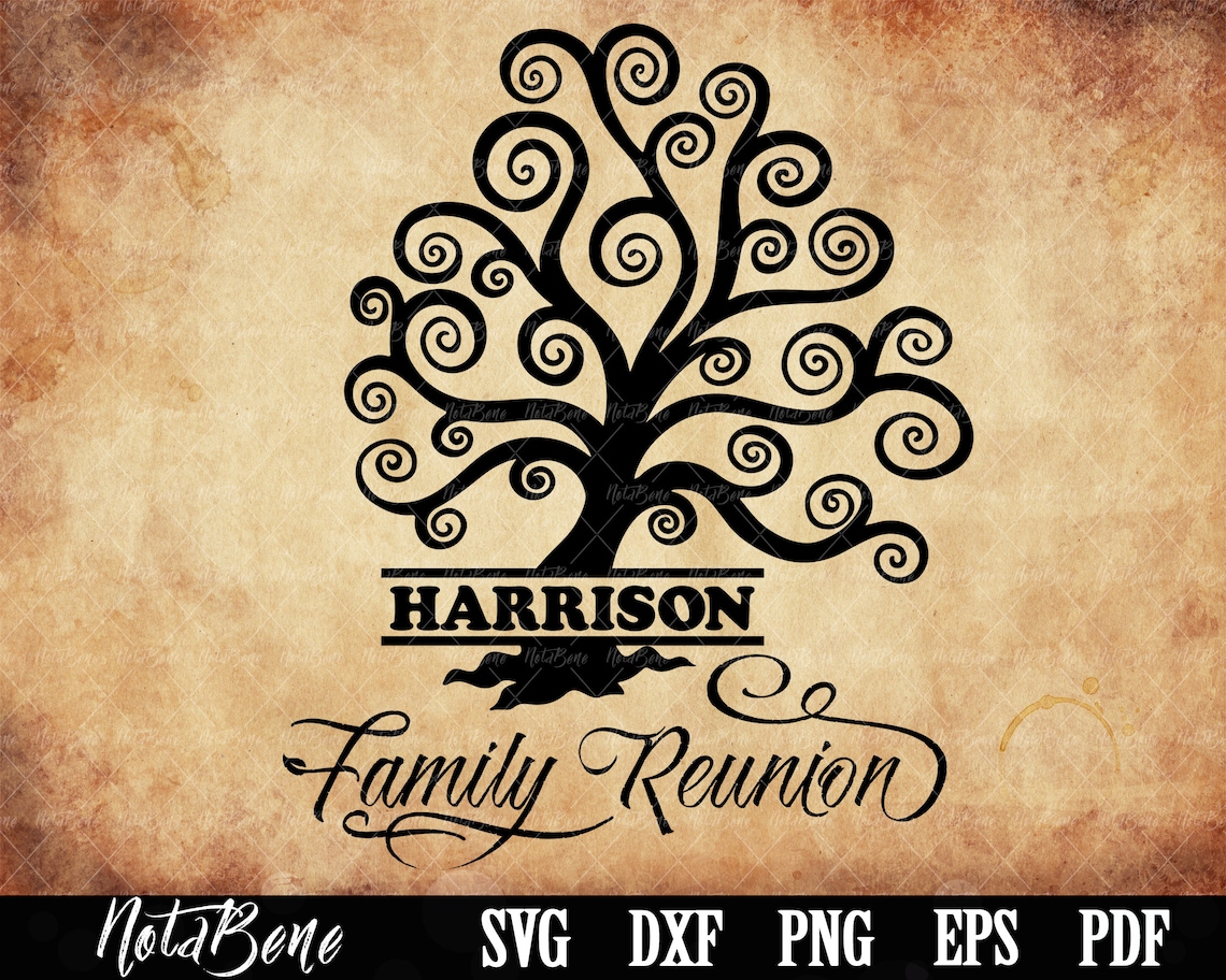 Tree Monogram SVG Family Tree Split Monogram Family Reunion | Etsy
