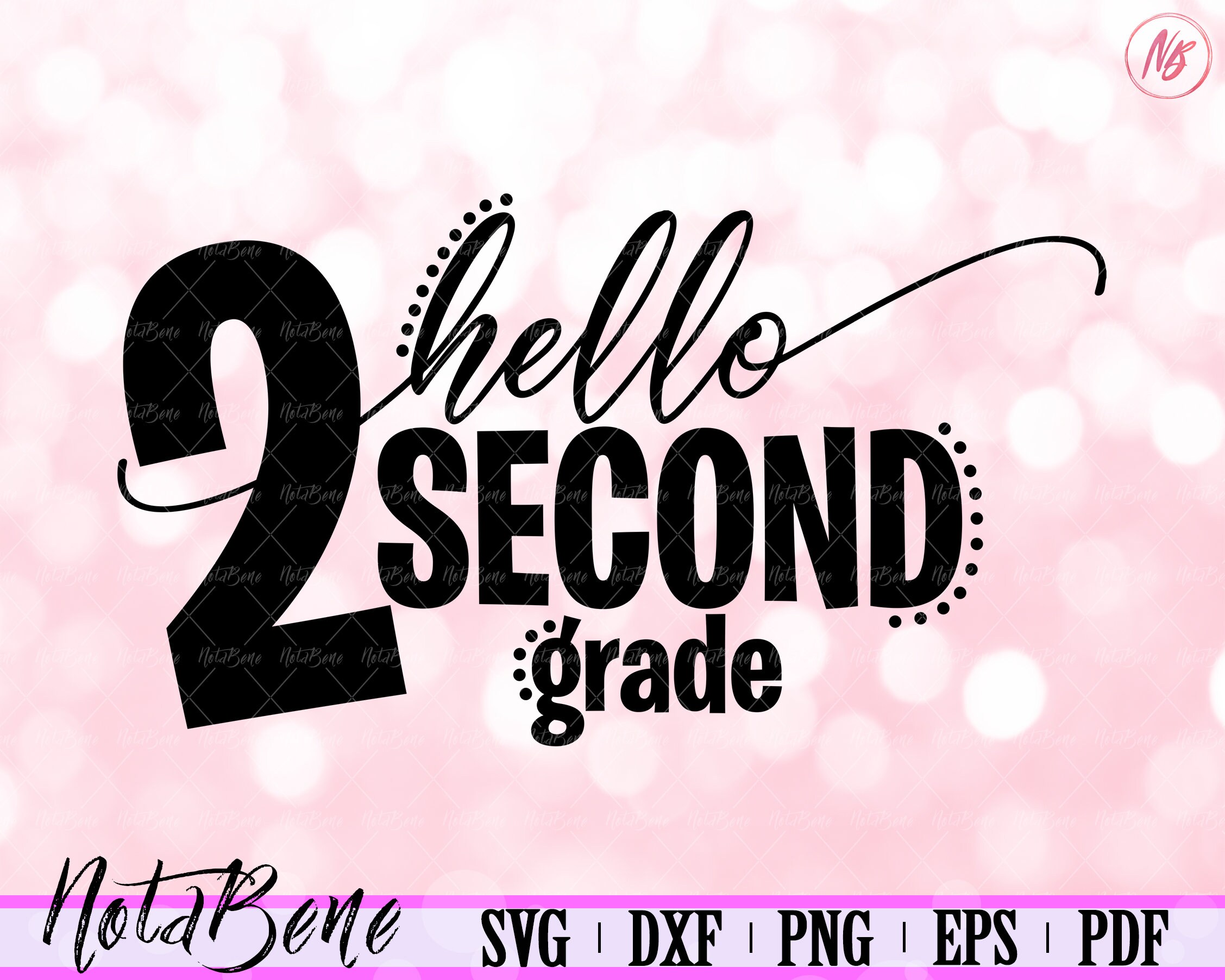 Hello SECOND GRADE SVG Second Grade Clipart 2nd Grade Cricut | Etsy