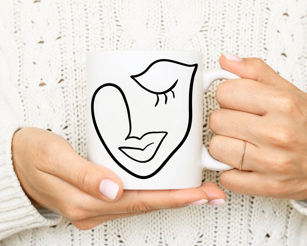 Abstract Woman Face Svg Single Line Art Svg Girls Face Tattoo | Etsy