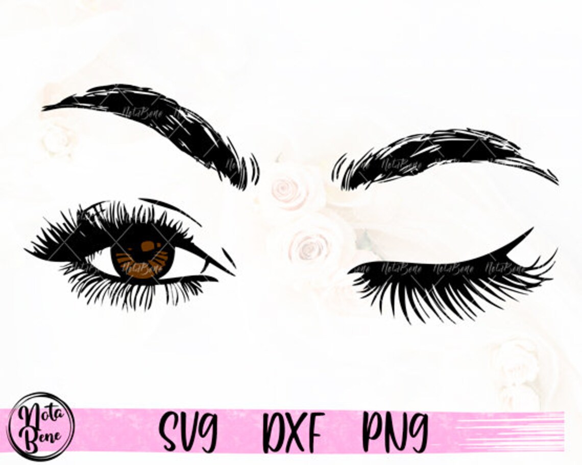 Brown Eyes Wink Svg, Eyebrows Svg Cut File, Woman Eyes Winking SVG ...