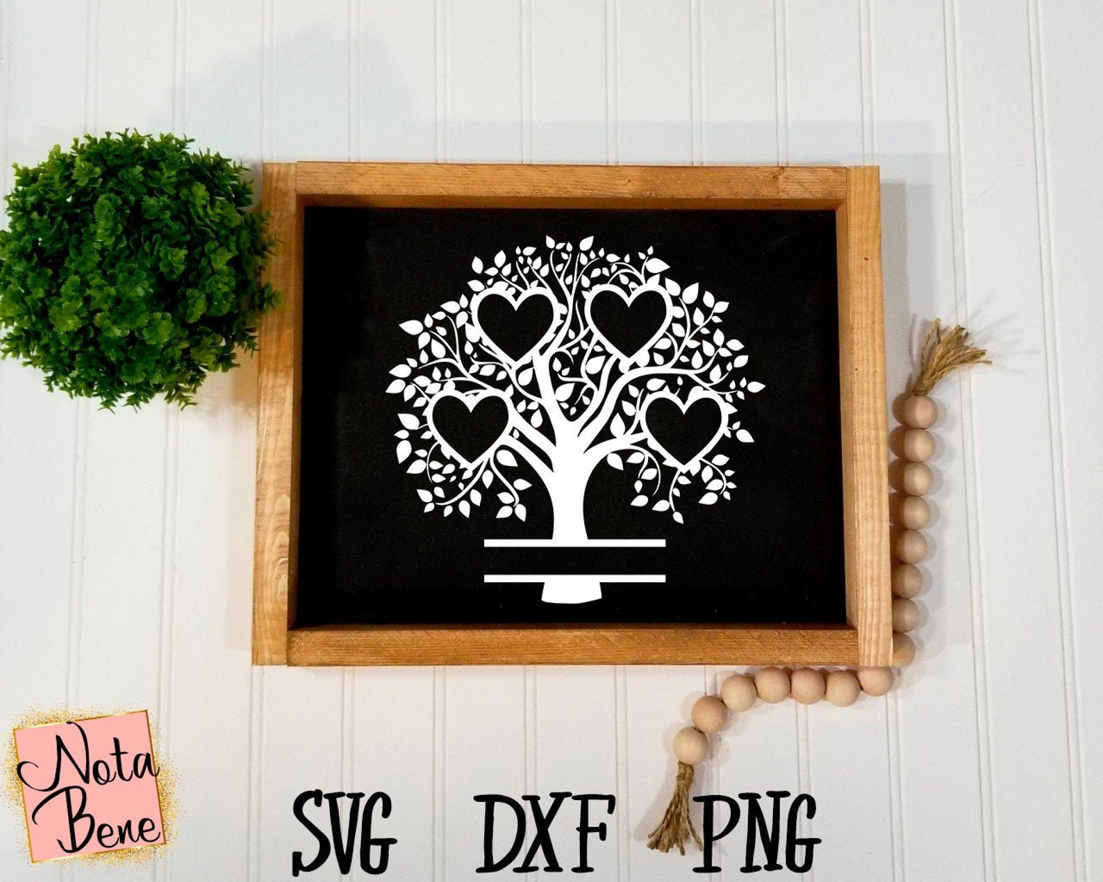 Tree Four Hearts SVG Family Tree Monogram Svg Family Svg - Etsy