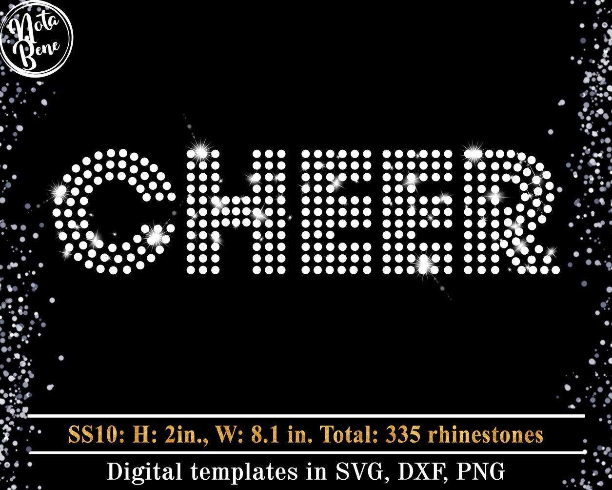 CHEER Rhinestone Template SVG Cheer Bling Svg Cheerleader - Etsy