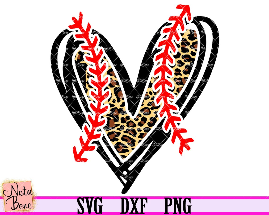 Baseball SVG Digital Cut File Leopard Baseball Heart Animal - Etsy