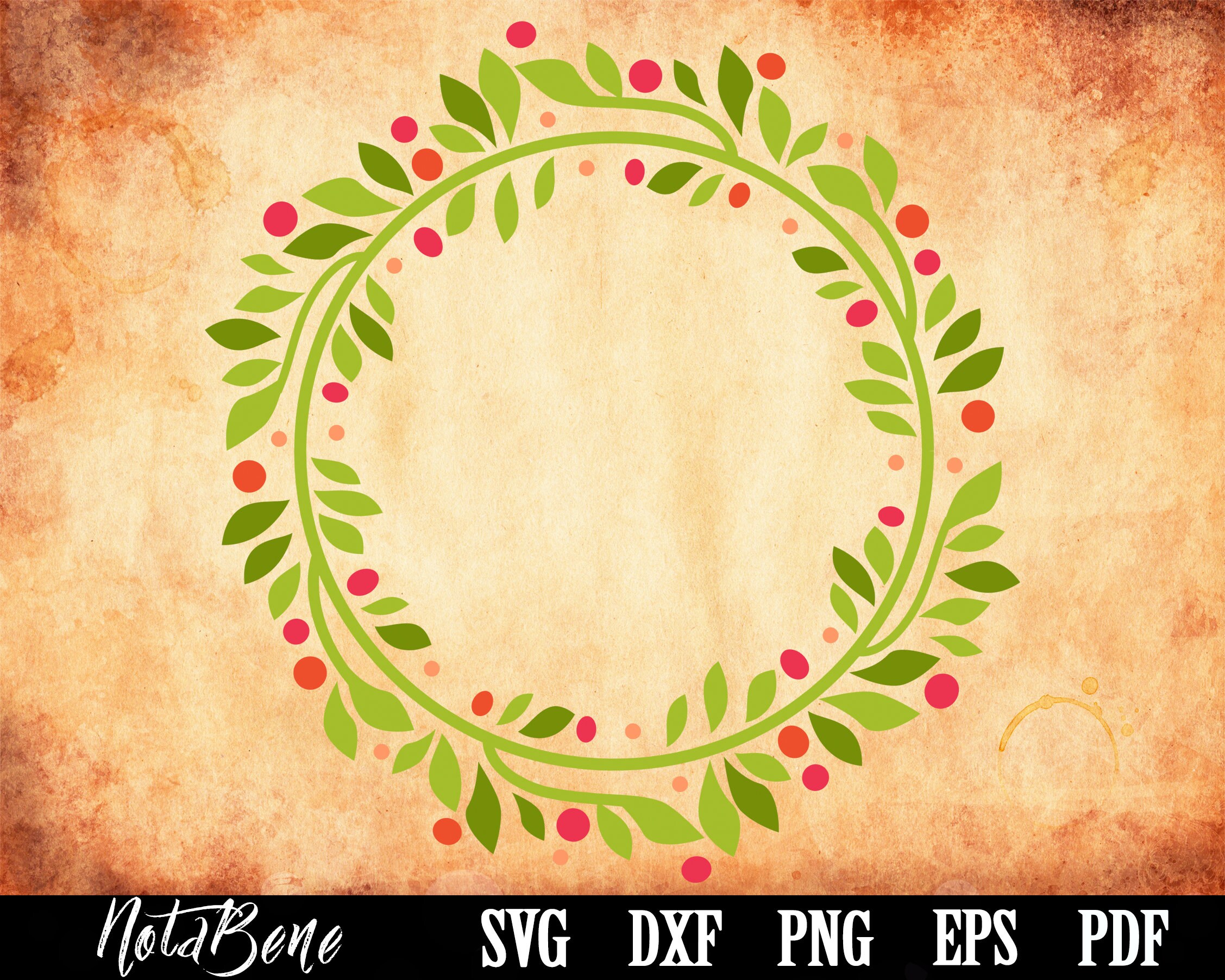 Christmas Wreath SVG Merry Christmas Svg Rustic Wreath Svg - Etsy
