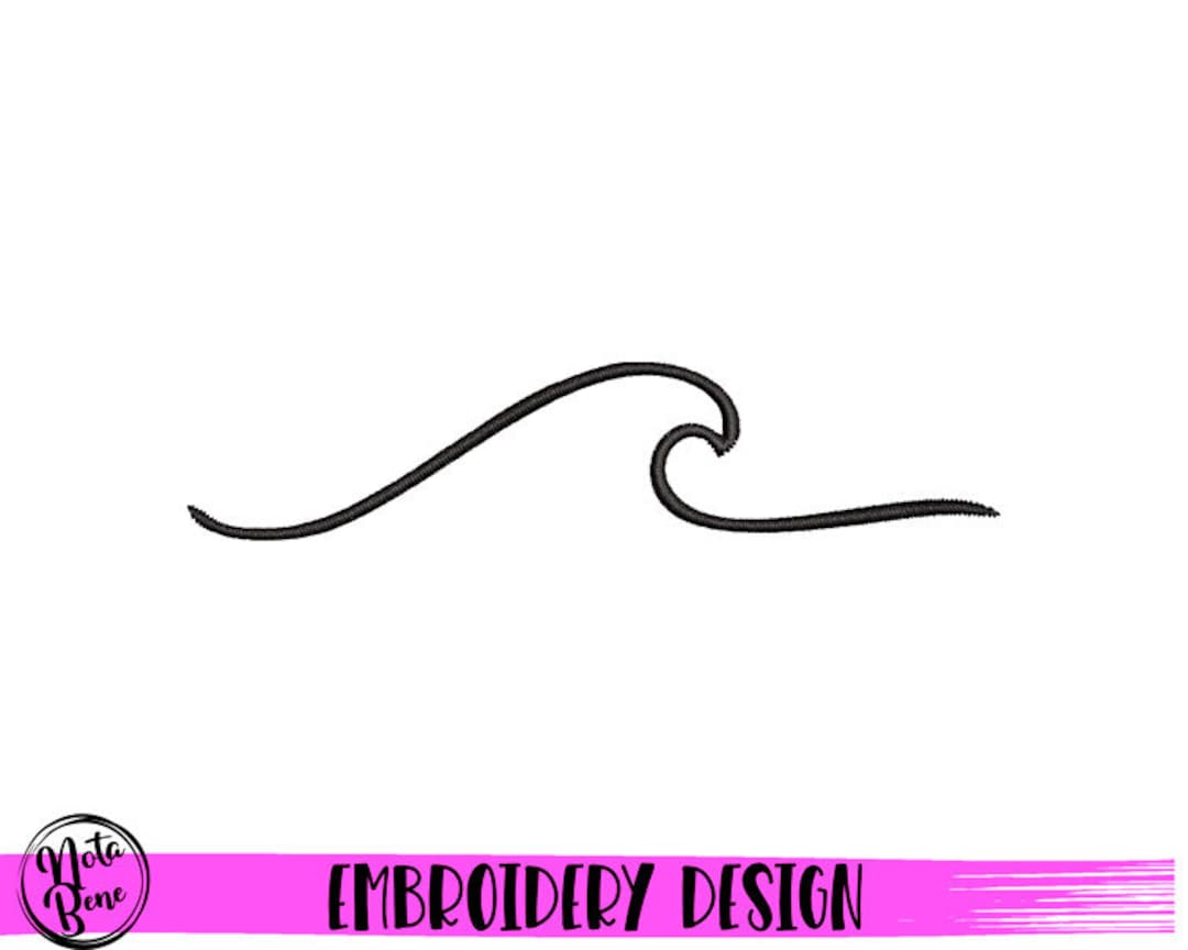 Simple Wave Embroidery Design, Machine Mini Embroidery Designs, Wave ...