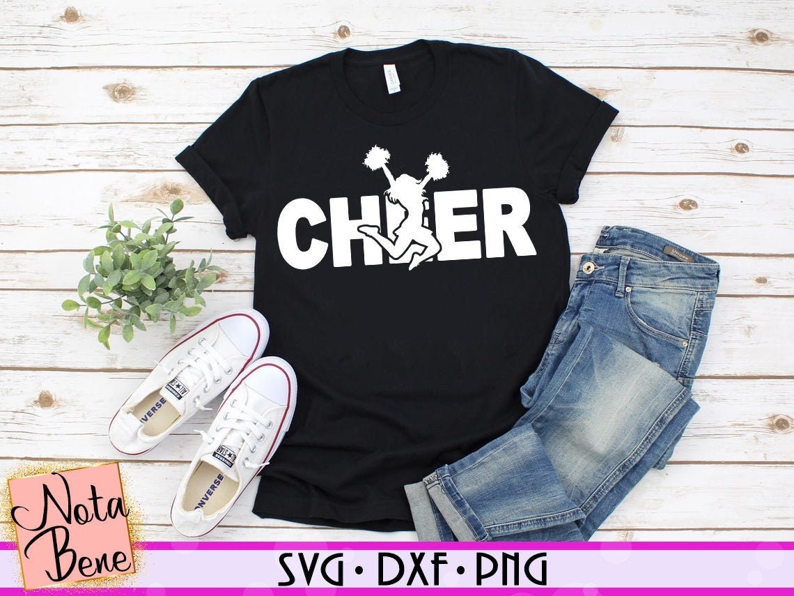 Cheer SVG Cheer Word Silhouette Svg Cut File Cheerleader Girl - Etsy