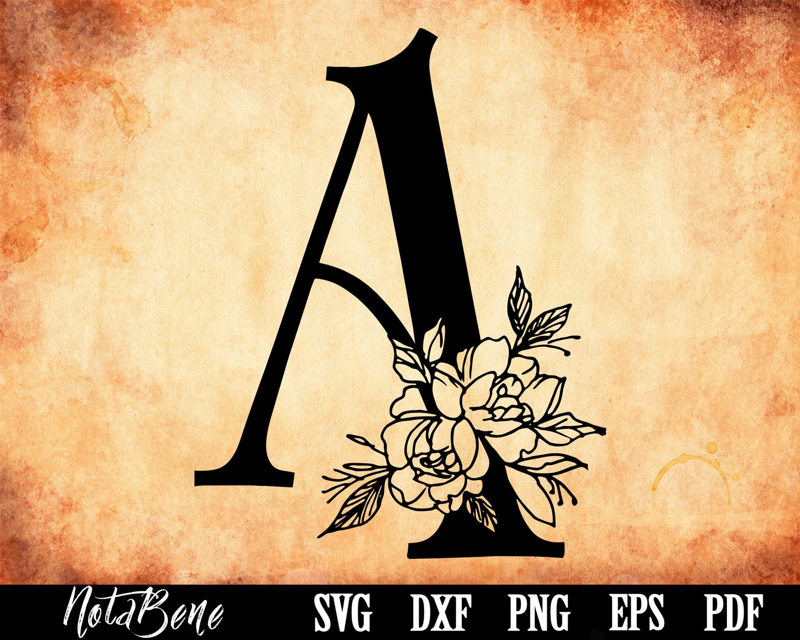 Floral Letter A SVG Floral Monogram SVG Floral Letter A | Etsy