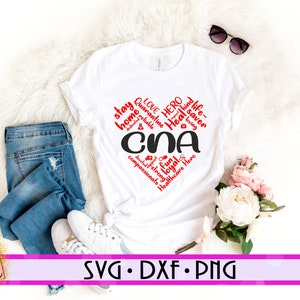 Certified Nursing Assistant CNA, SVG Heart Shape, Healthcare Hero Cut ...