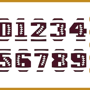 Football Player Numbers Svg Bundle Football Numerals Svg T-shirt ...