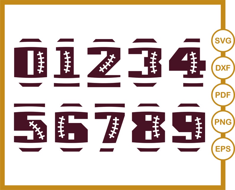 Football Player Numbers Svg Bundle Football Numerals Svg - Etsy