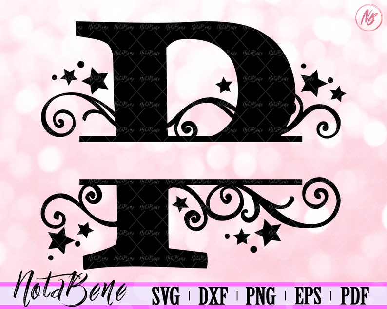 P Split Monogram SVG Swirls Stars Split Font Letter P SVG - Etsy Italia