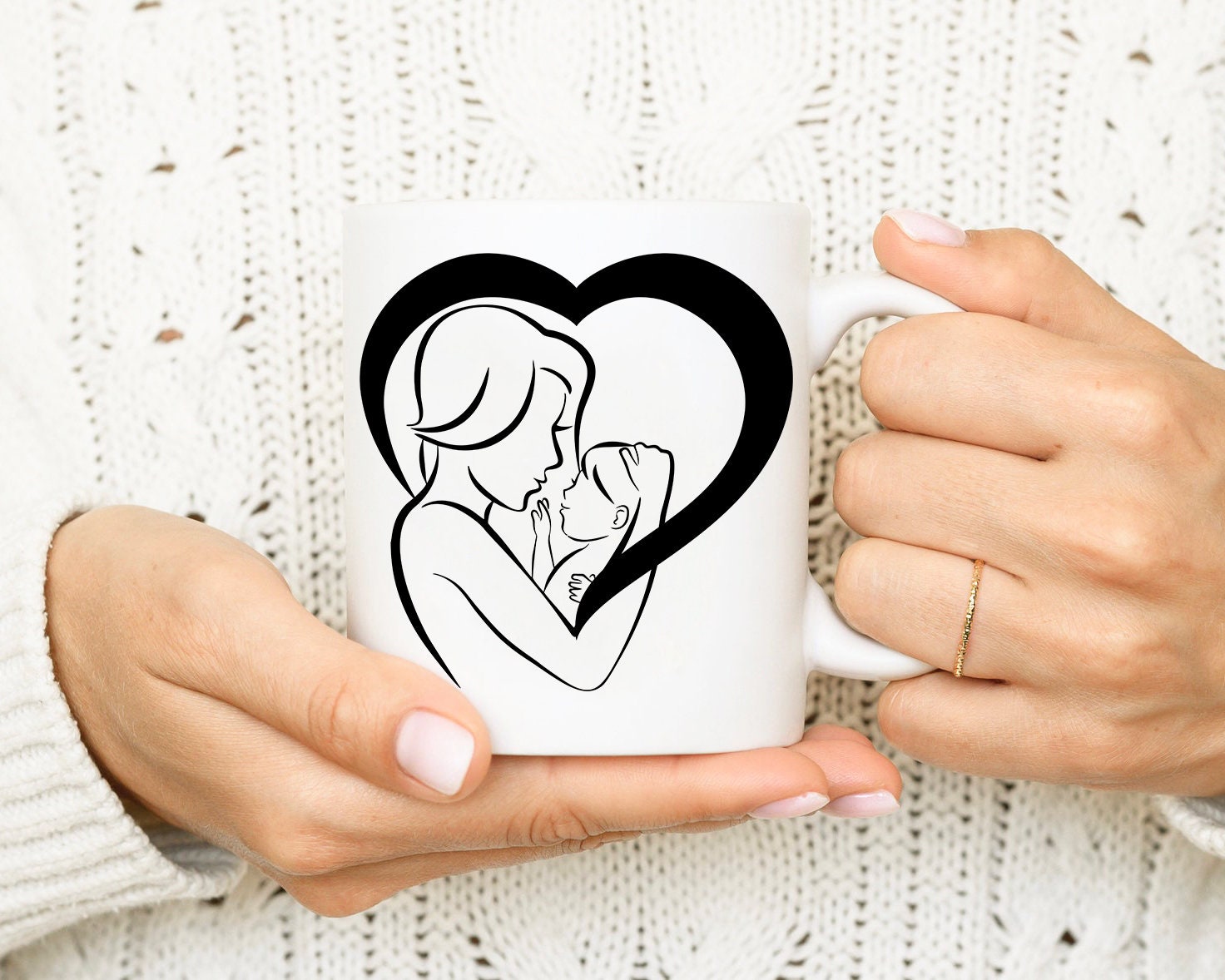 Mother Holding Baby Silhouette SVG Mother and Baby Heart SVG - Etsy