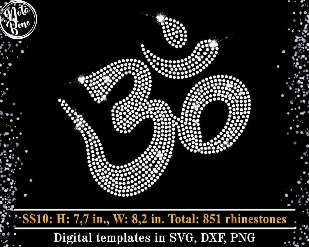 Sign Om Rhinestone Template SVG, Yoga Hotfix Rhinestones Svg, Hinduism ...