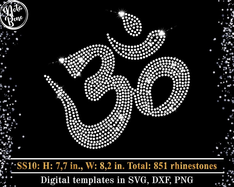 Sign Om Rhinestone Template SVG Yoga Hotfix Rhinestones Svg - Etsy
