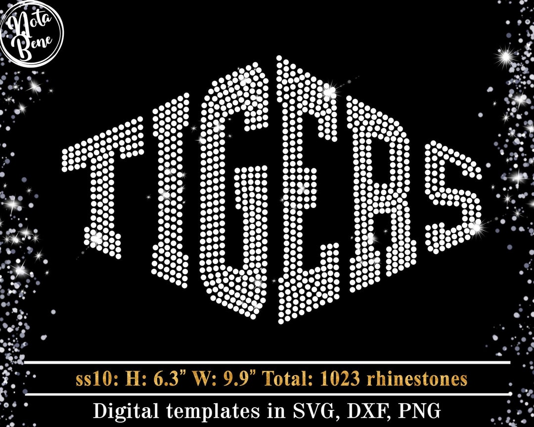 Tigers Rhinestone Template SVG, Tigers Hotfix Rhinestones Svg, Tiger ...