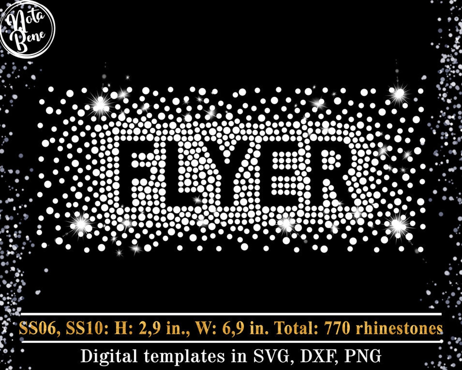 FLYER Rhinestone Template SVG, Cheerleader Top, Scattered Spray Effect ...