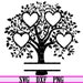 Tree Four Hearts SVG, Family Tree Monogram Svg, Family Svg, Tree Svg ...
