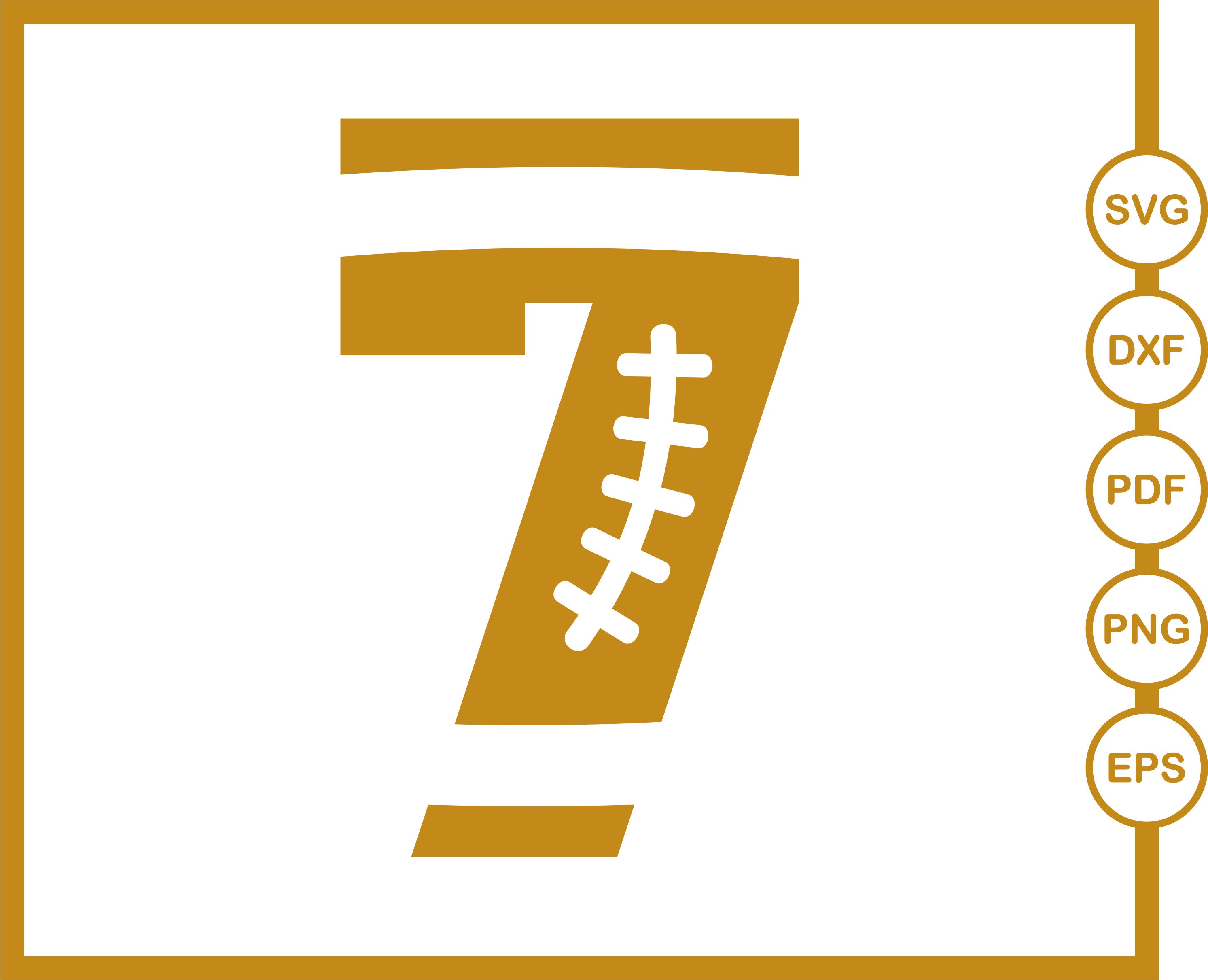 Number 7 SVG Football Player Cut File T-shirt Designs Cutting - Etsy