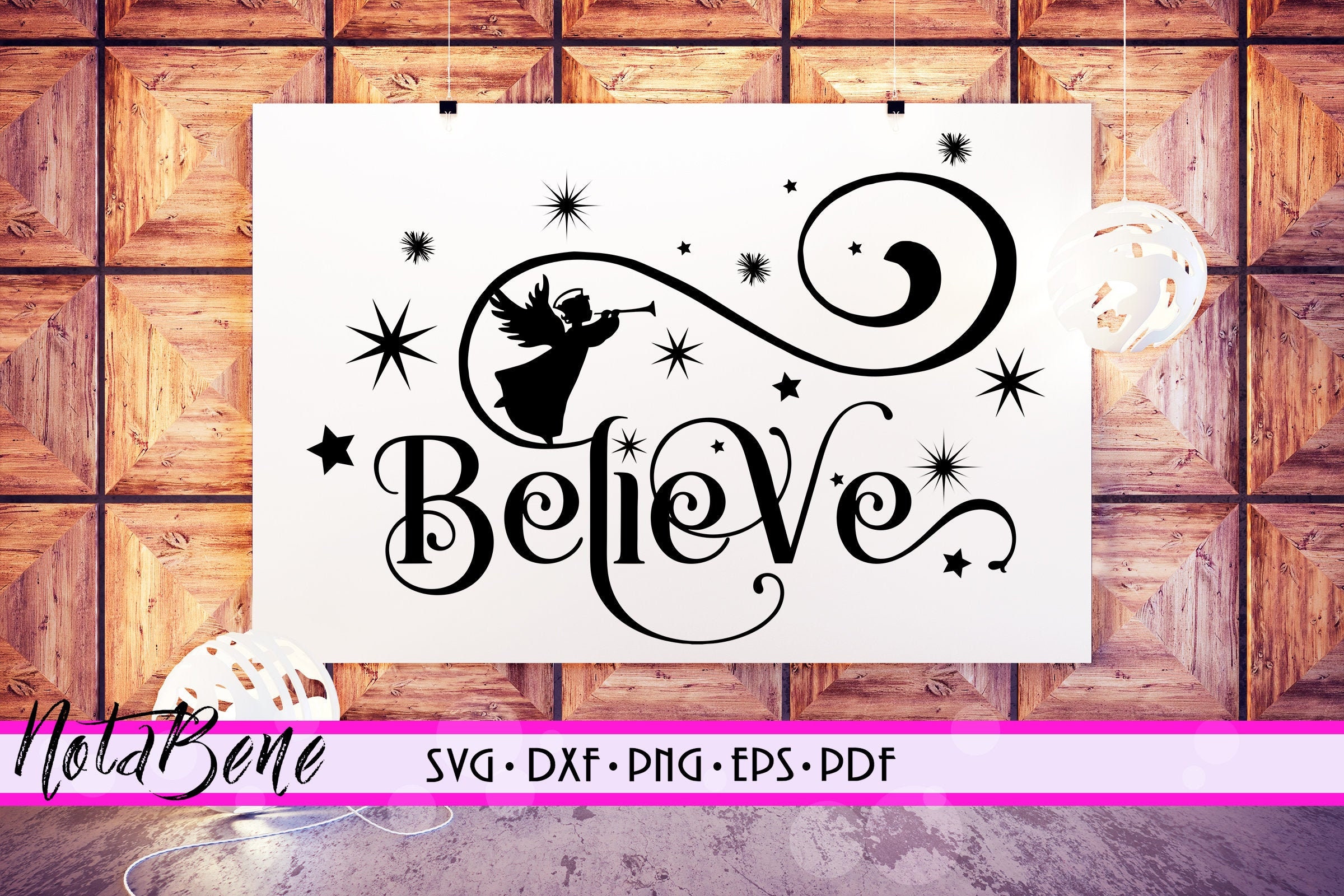 Believe Svg Christmas Angel Svg Nativity Svg Holiday Svg Merry | Etsy