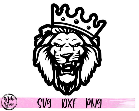 Lion Wearing a Crown SVG PNG Royal Lion in Crown Svg | Etsy